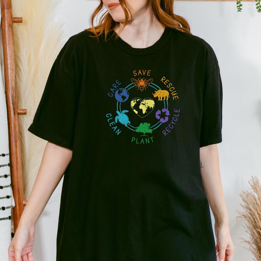 Comfort Colors® Earth Day Shirt, Save Rescue Recycle Plant Clean Care ...