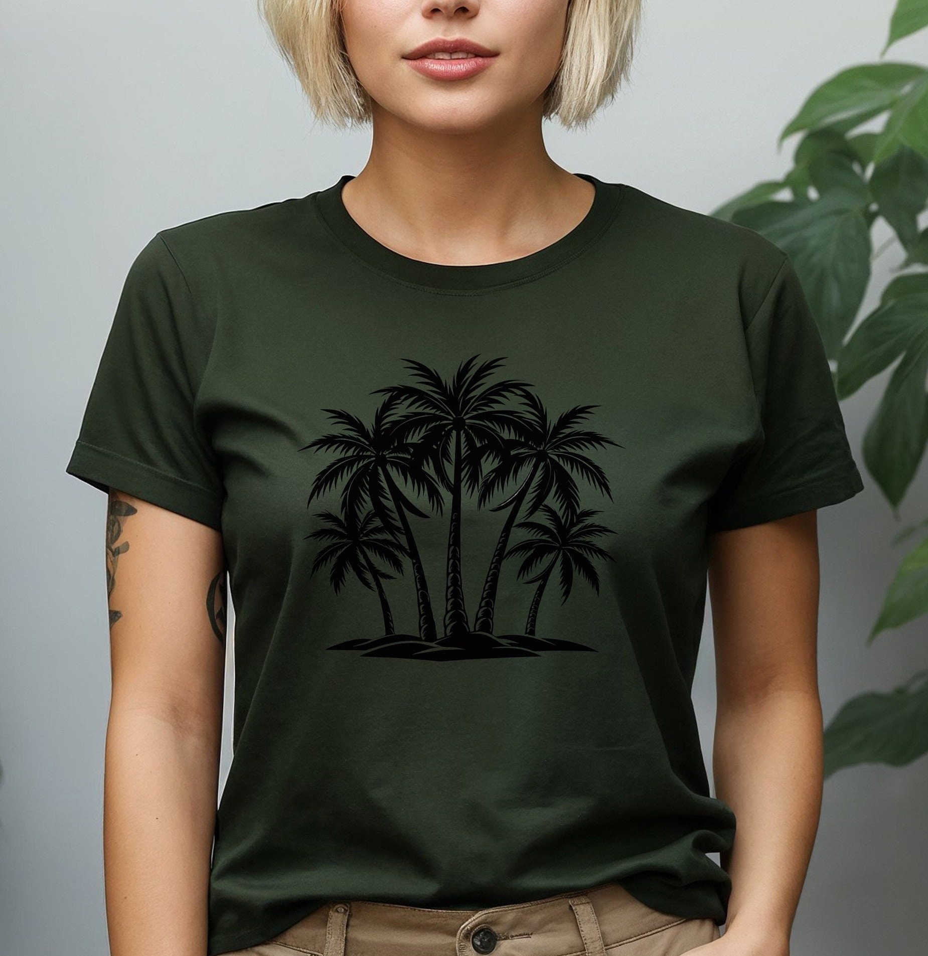 Palm Tree Shirt, Palm Tree T-shirt, Palm Beach Shirt, Tropical Beach ...