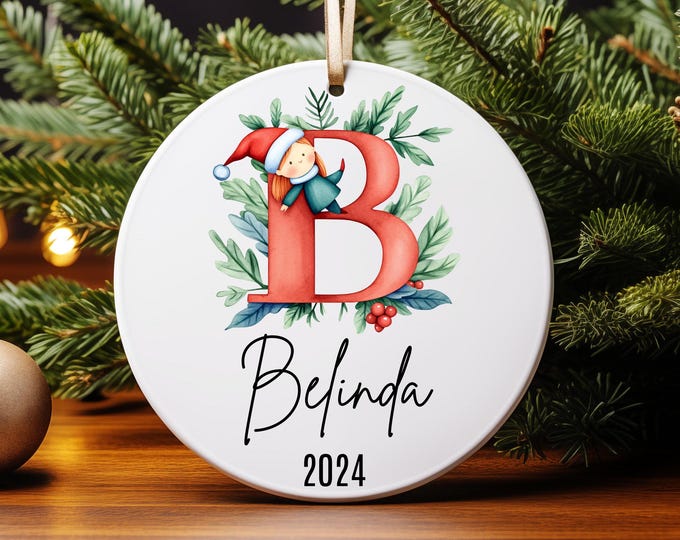 Personalized Letter Name Ornament, Name Ornament, Custom Initial ...
