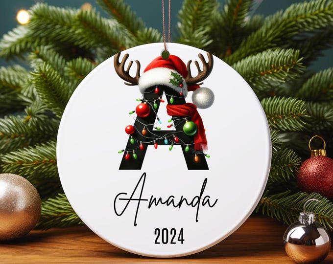 Personalized Letter Name Ornament, Name Ornament, Custom Initial ...