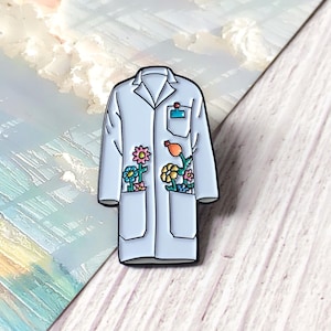White Coat Science Lab Enamel Pin, Doctor Biologist Scientist Badge Pin ...