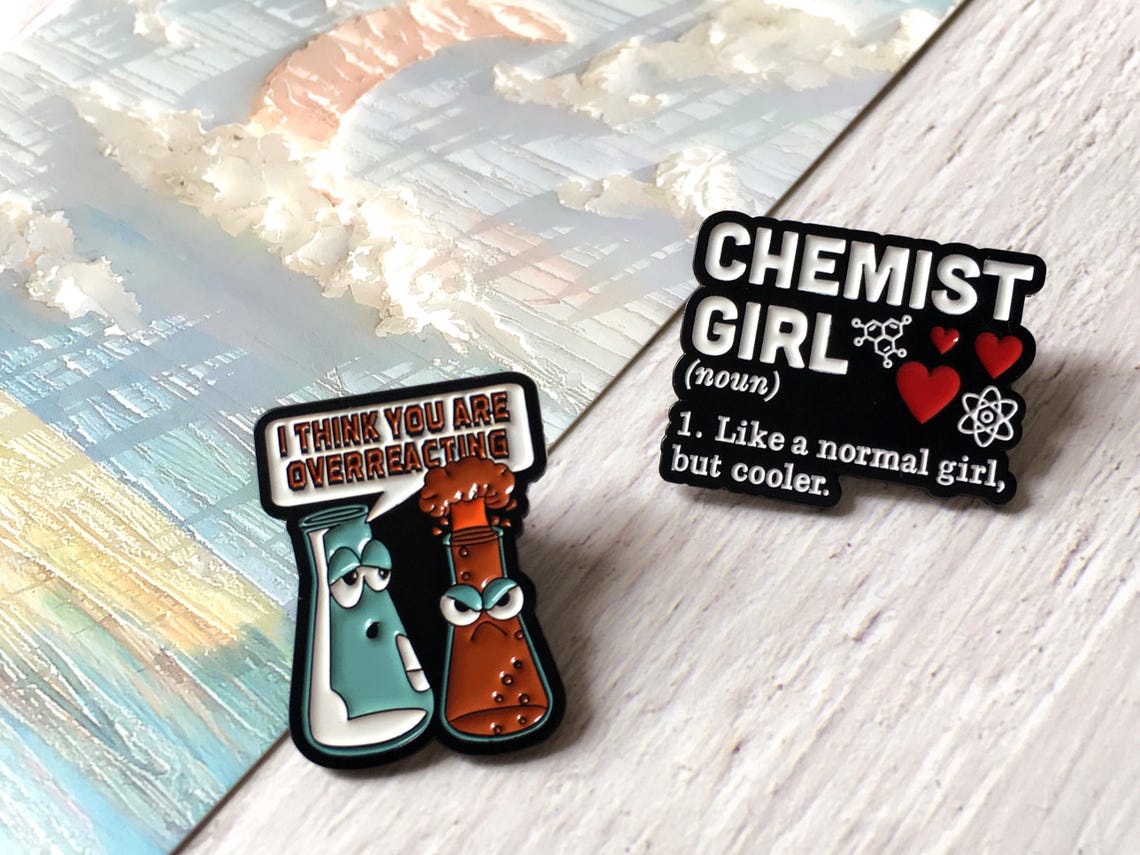 Chemistry Science Enamel Pin, STEM Badge Pin, Lapel Pin, Collar Pin ...