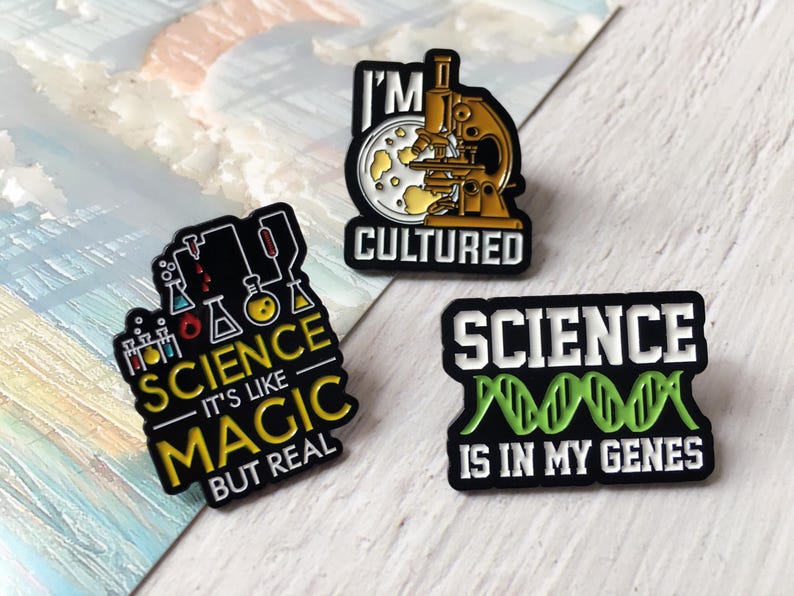Chemistry, Biology, Science Enamel Pin, STEM Badge Pin, Lapel Pin ...