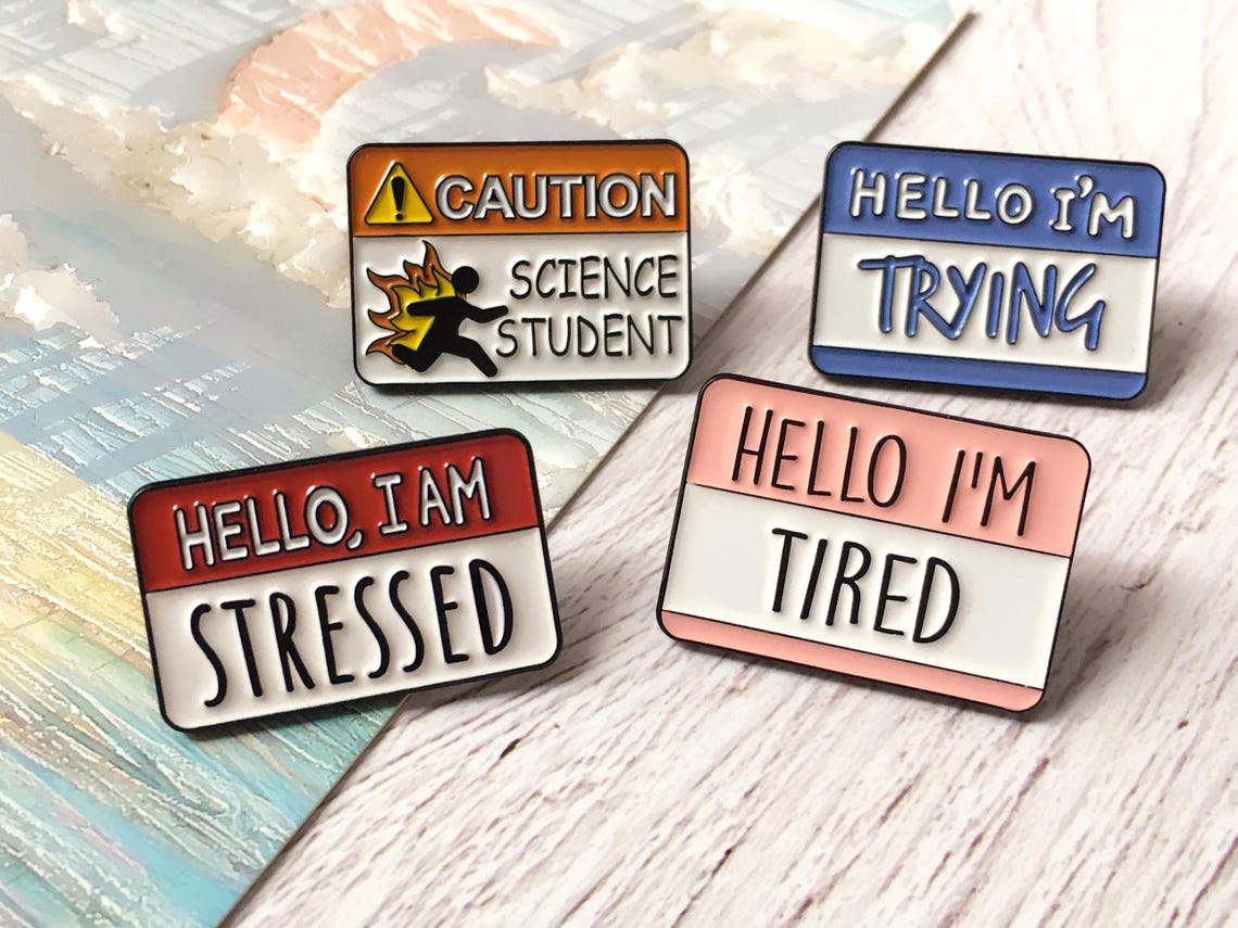 Science Student Enamel Pin, STEM Badge Pin, Lapel Pin, Collar Pin ...