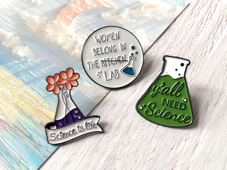 Chemistry Science Lab Enamel Pin, STEM Badge Pin, Lapel Pin, Collar Pin ...
