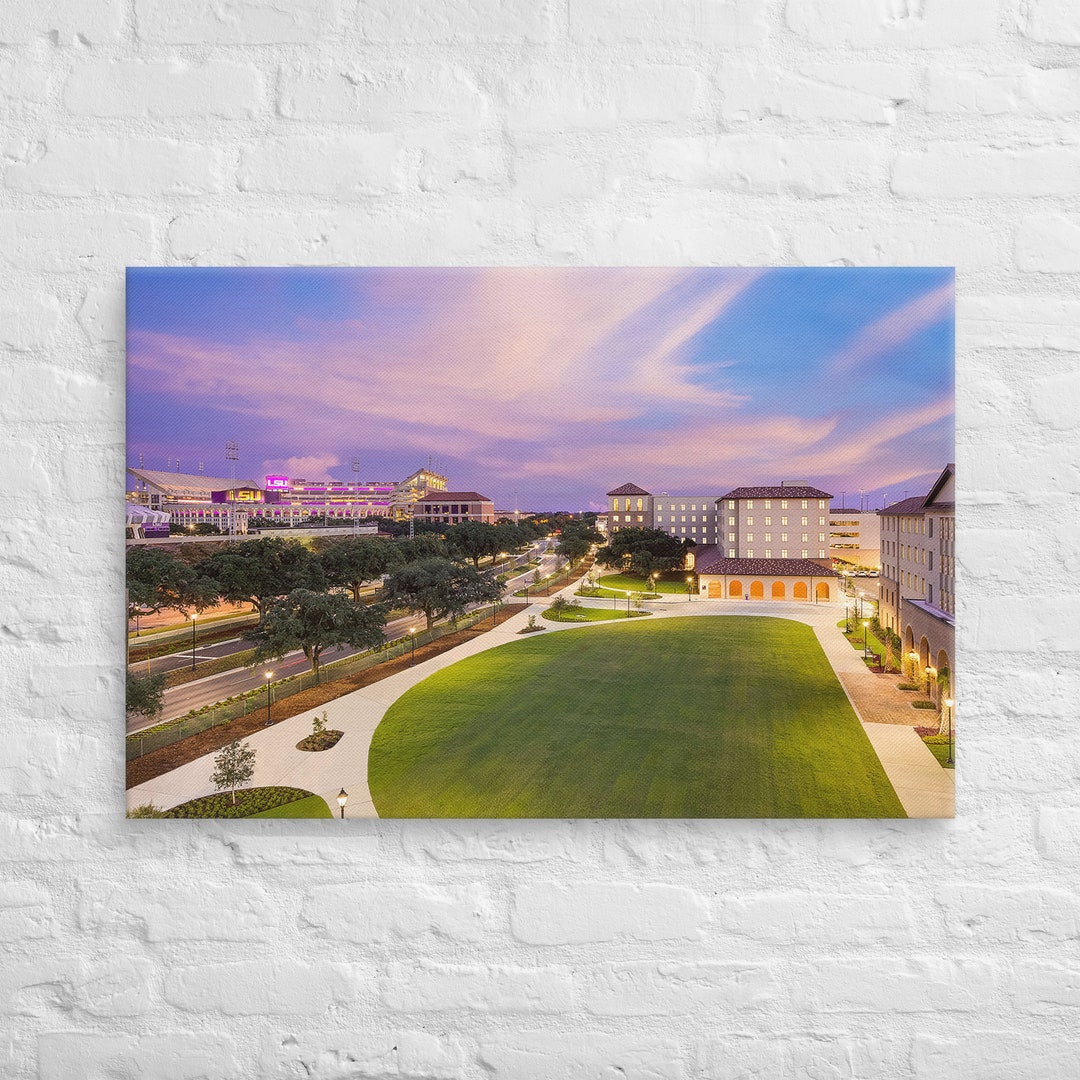 Louisiana State University Tigers Dusk Campus Canvas Wall Art Stretched ...
