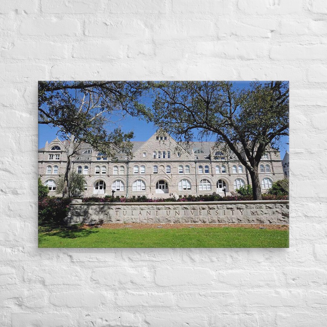 Tulane University Green Wave Daylight Campus Canvas Wall Art Stretched ...