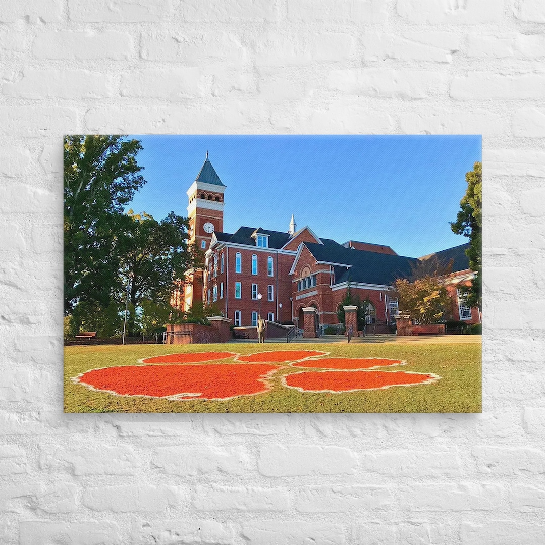 Clemson University Tigers Daylight Campus Canvas Wall Art Stretched and ...
