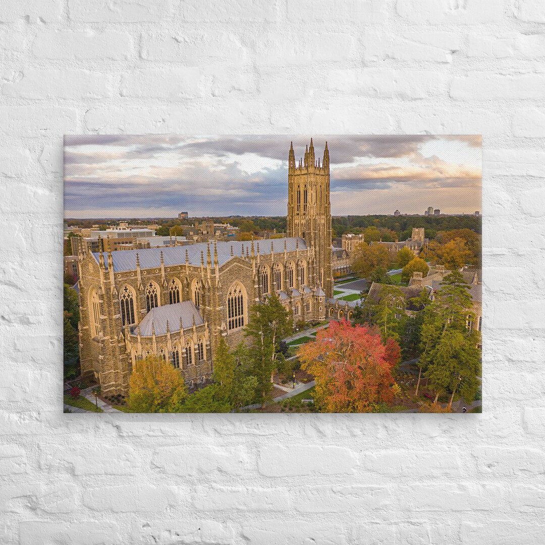 Duke University Blue Devils Aerial Campus Canvas Wall Art Stretched and ...