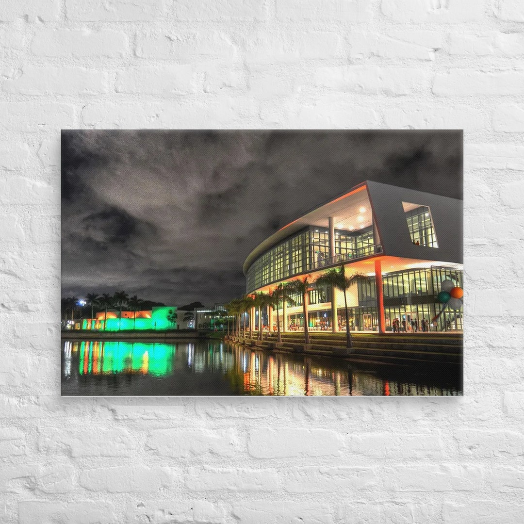 University of Miami Hurricanes Nighttime Campus Canvas Wall Art ...