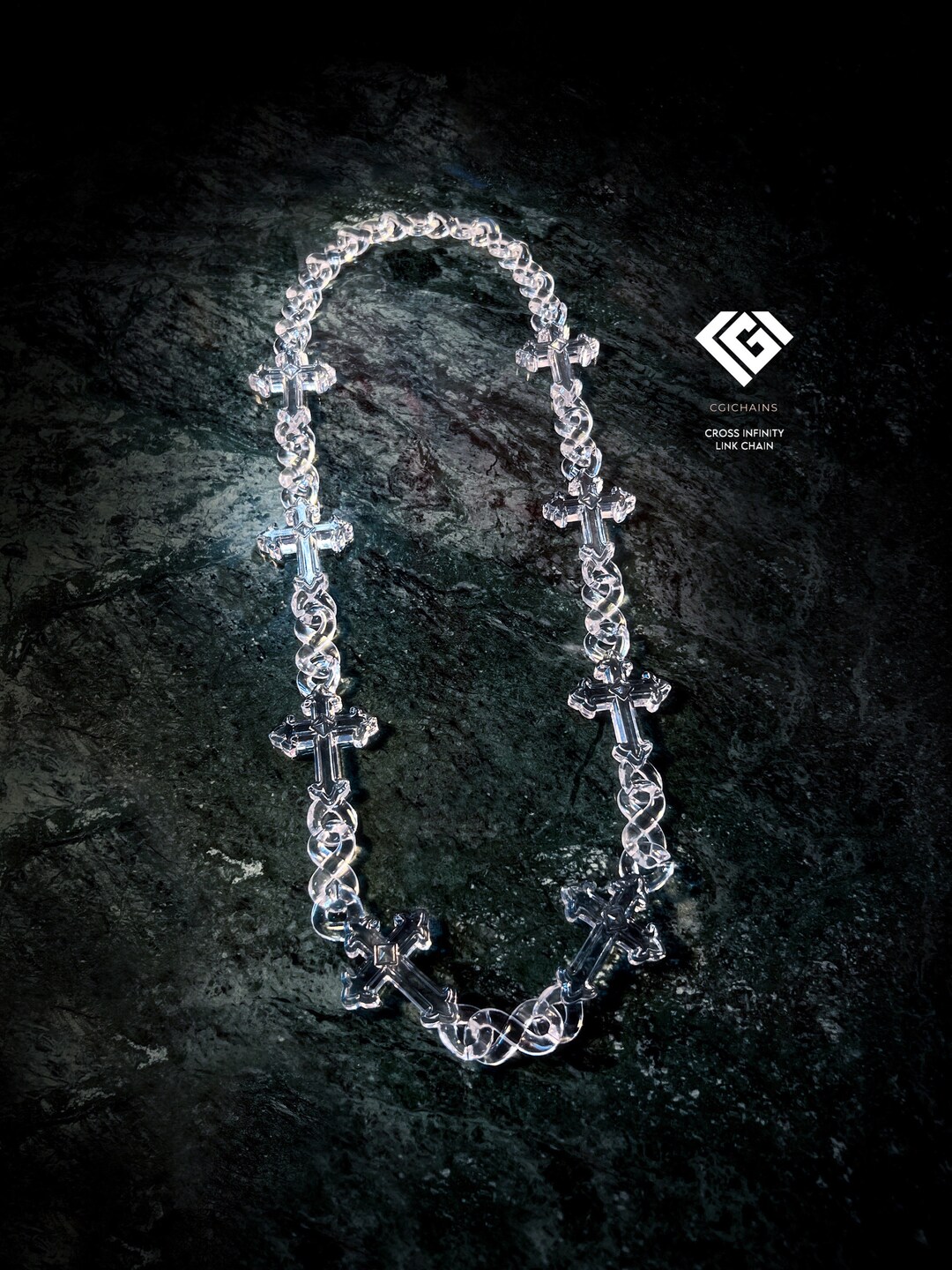 Clear Cross Infinity Link Necklace (LIMITED) - Etsy
