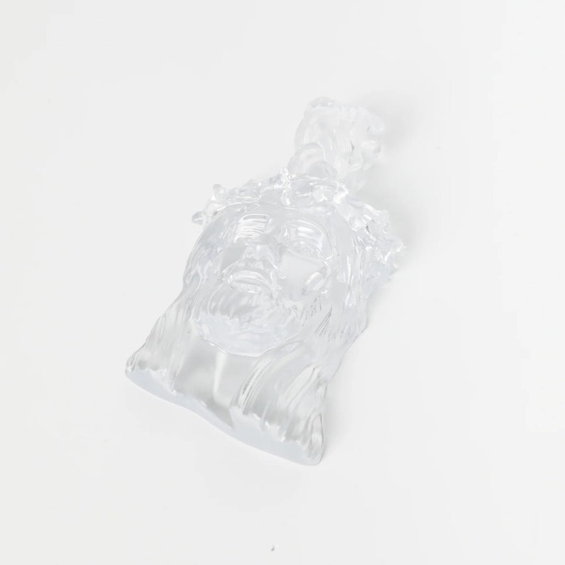 Big Clear Jesus Piece Pendant & Chain - Etsy