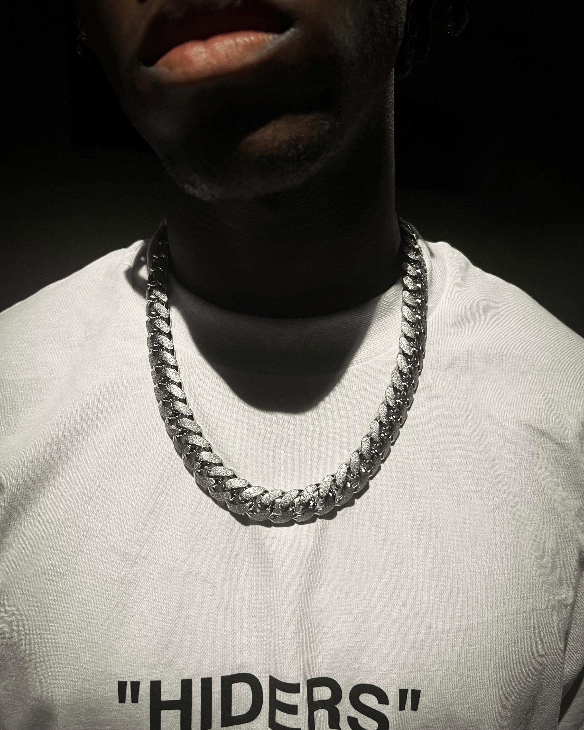 Frosted Cuban Link Chain 16mm Etsy
