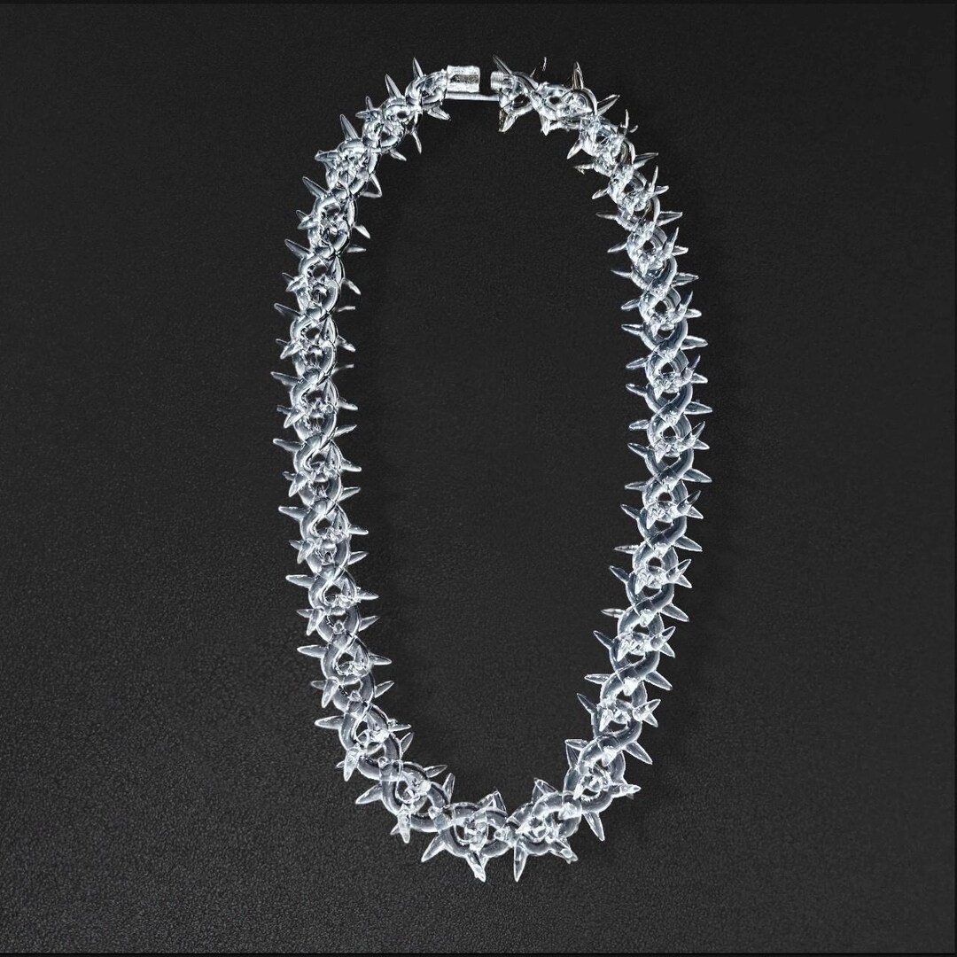 Clear Transparent Spiky Infinity Link Necklace - Etsy