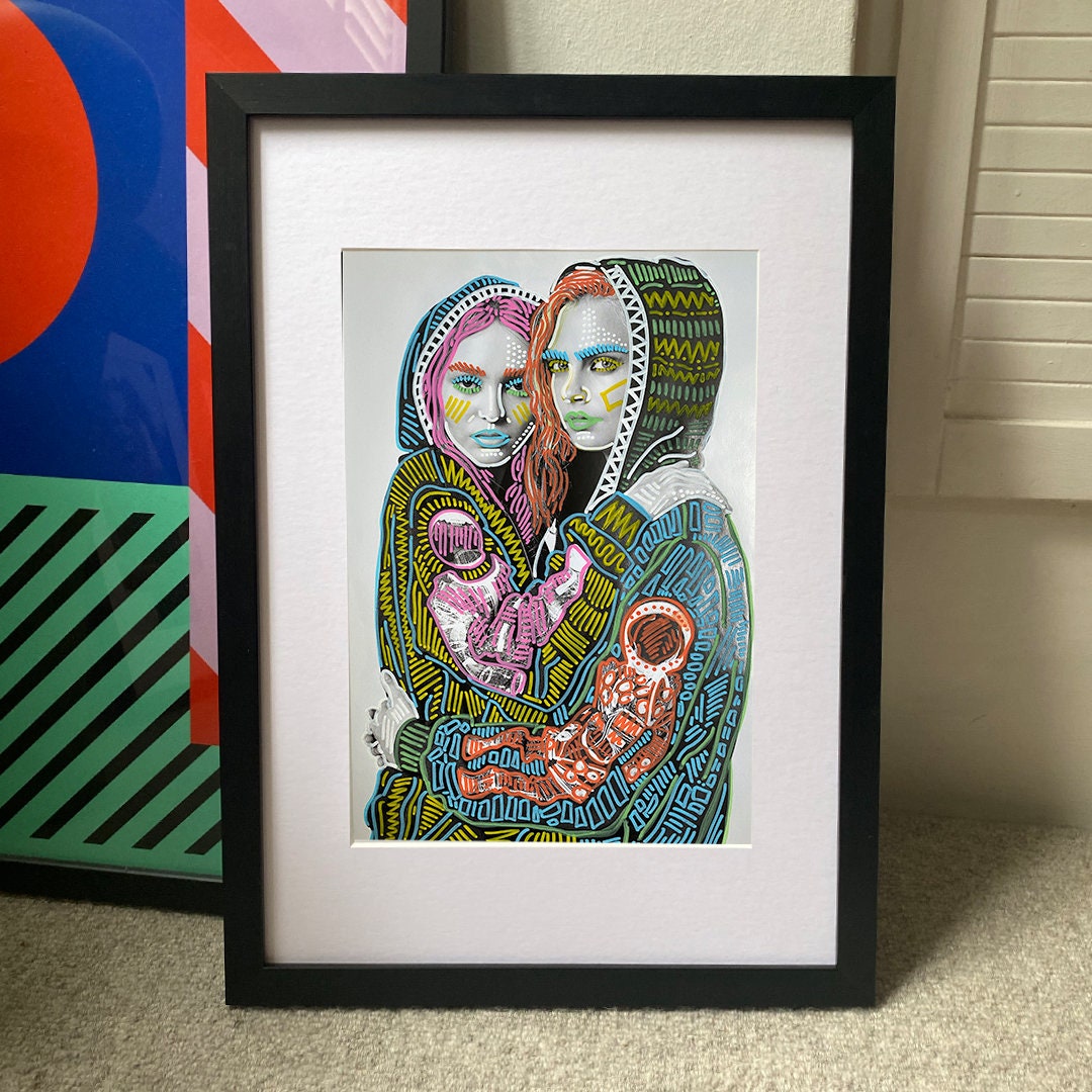 Lily & Cara Chanel Original Doodle Bomb Artwork A3 Mounted, One-of-a ...