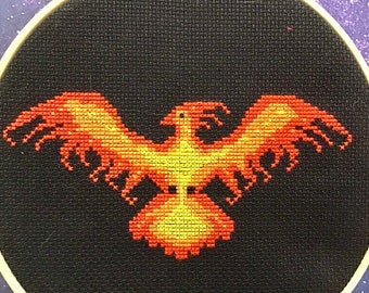 Phoenix Rising Cross Stitch Pattern Golden, Fire, Ice, Phoenix ...