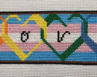 Rainbow Pride Cross Stitch Pattern Heart Pattern Pride - Etsy
