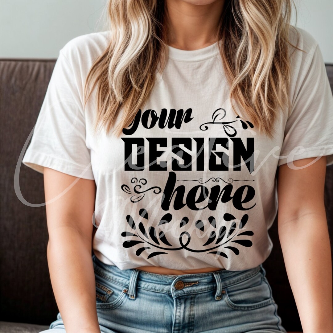 Comfort Pure White T-shirt Mock-up, Print on Demand, White Colours Tee ...