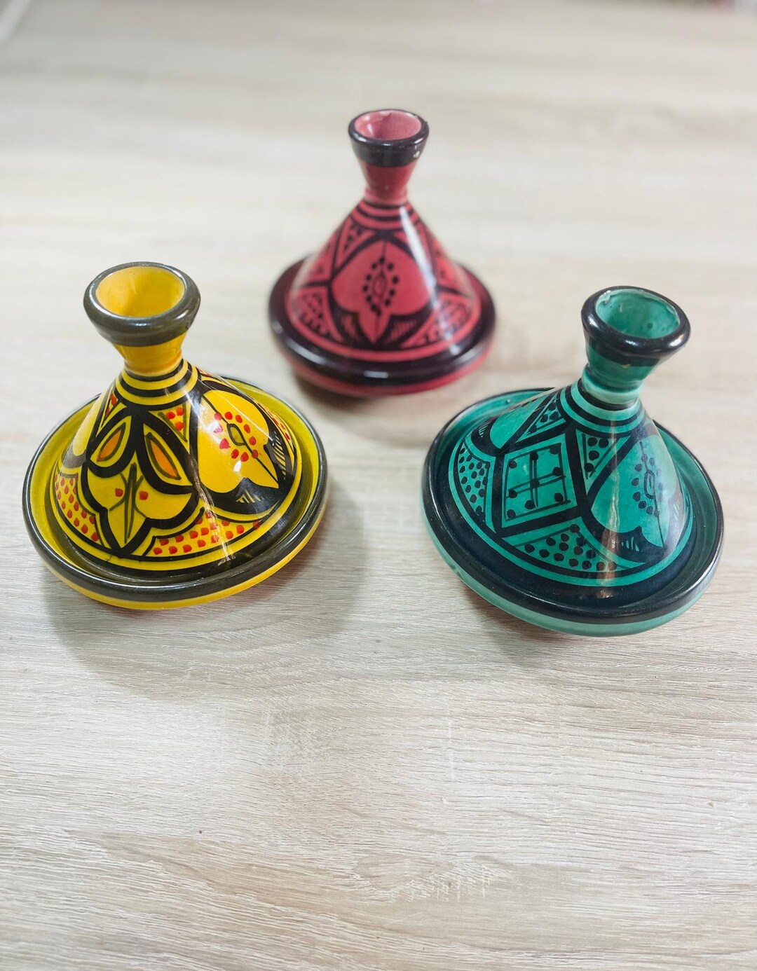 3pcs Handmade Moroccan Ceramic Tagine Set | Clay Pottery - Etsy