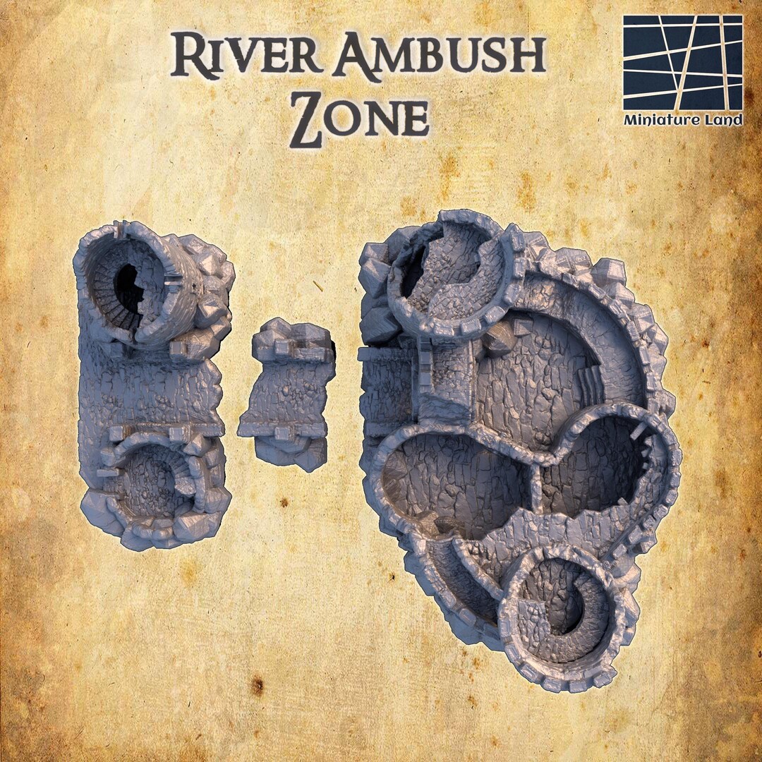 River Ambush Zone Dnd Scenery Fantasy Tabletop RPG Miniature Game ...