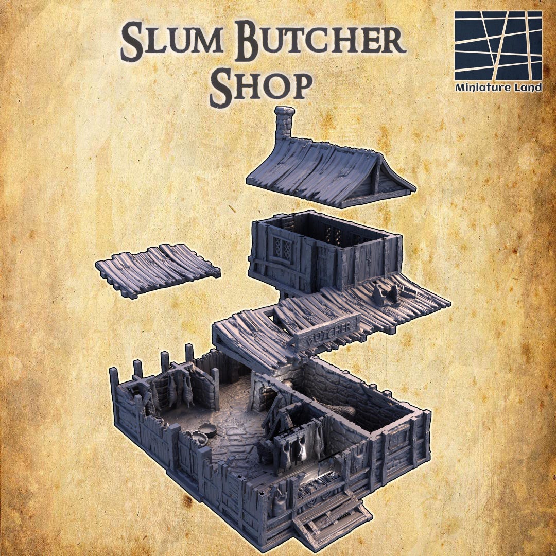 Slum Butcher Shop Dnd Scenery Fantasy Tabletop RPG Miniature Game ...