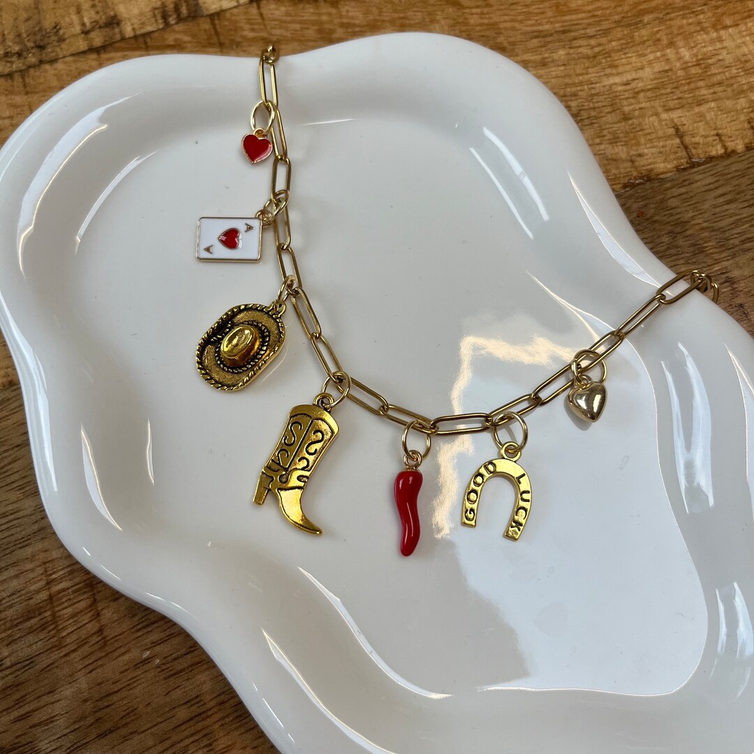 Space Cowboy Chilli Gold Charm Necklace | Handmade Jewellery | Gold ...