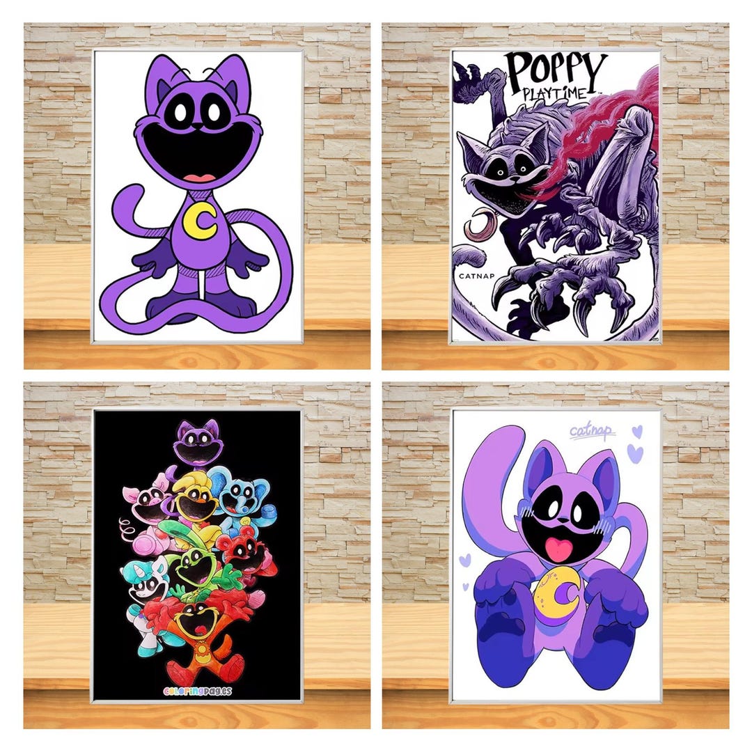 Collections Poppy Playtime Poster Critters Catnap Dogday Sticky Poster ...