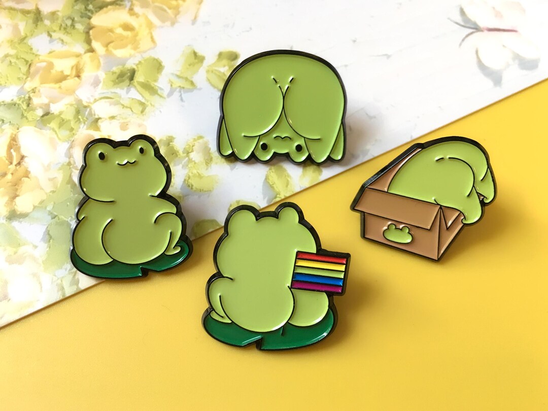 Funny & Cute Frog Enamel Pin | Cute Pin Badge | Lapel Pin | Enamel Pin ...