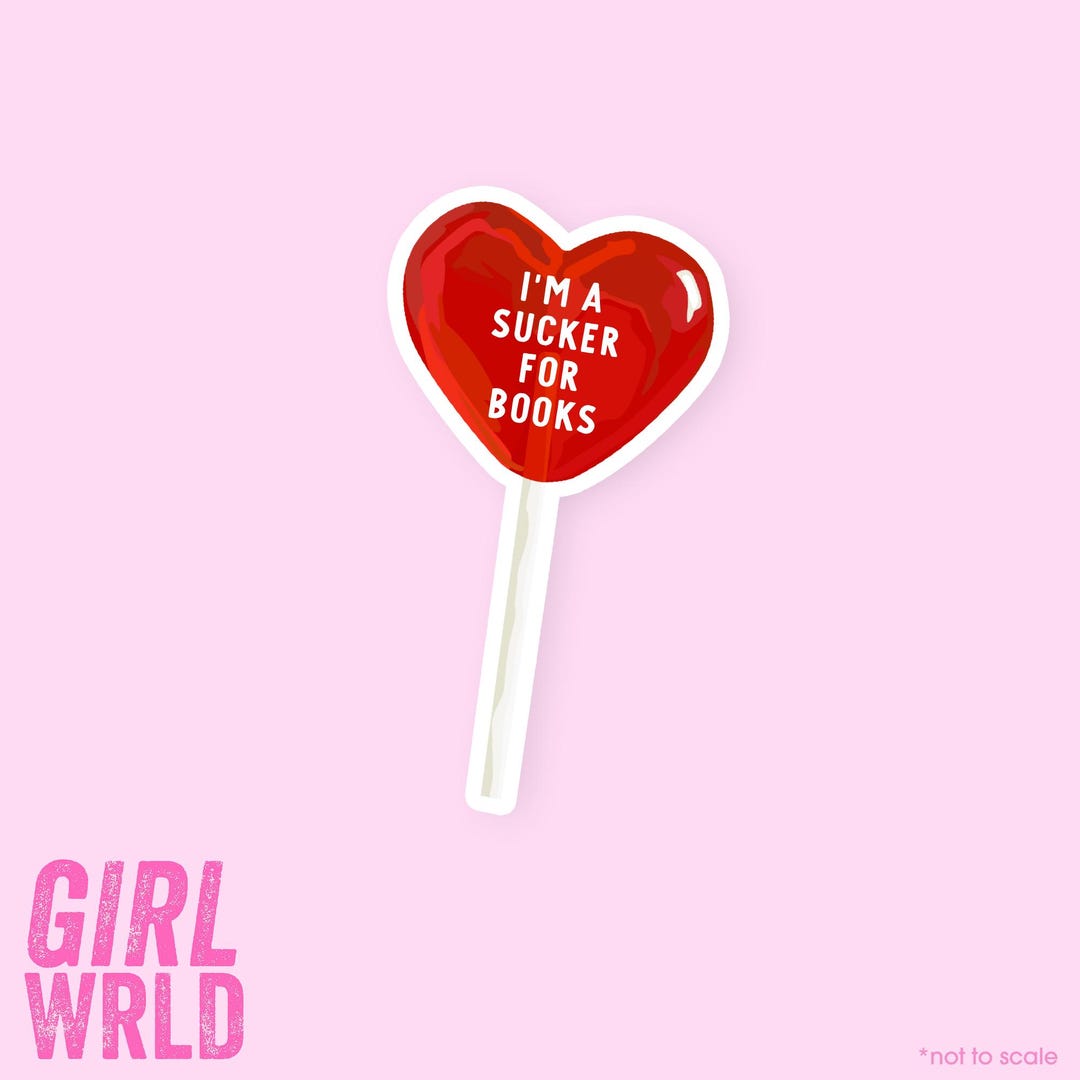 Funny Sucker Fro Books Lollipop E-reader Sticker, Girly Decal ...