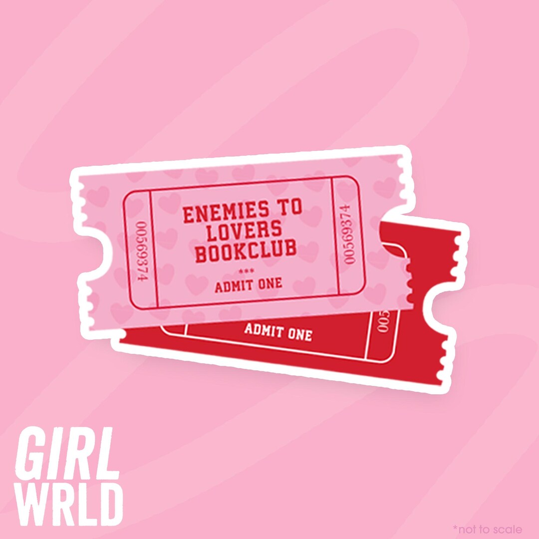 Enemies to Lovers Pink and Red Unique Sticker, Girly Decal, Waterproof ...