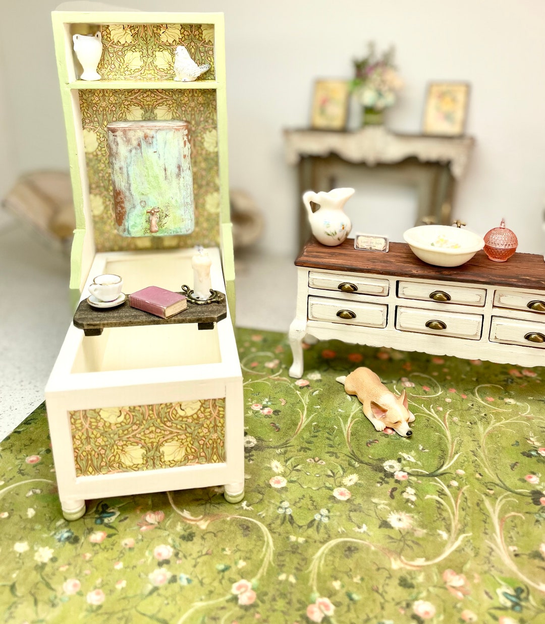 Rare Dollhouse Miniature Victorian Murphy Bathtub Dollhouse - Etsy