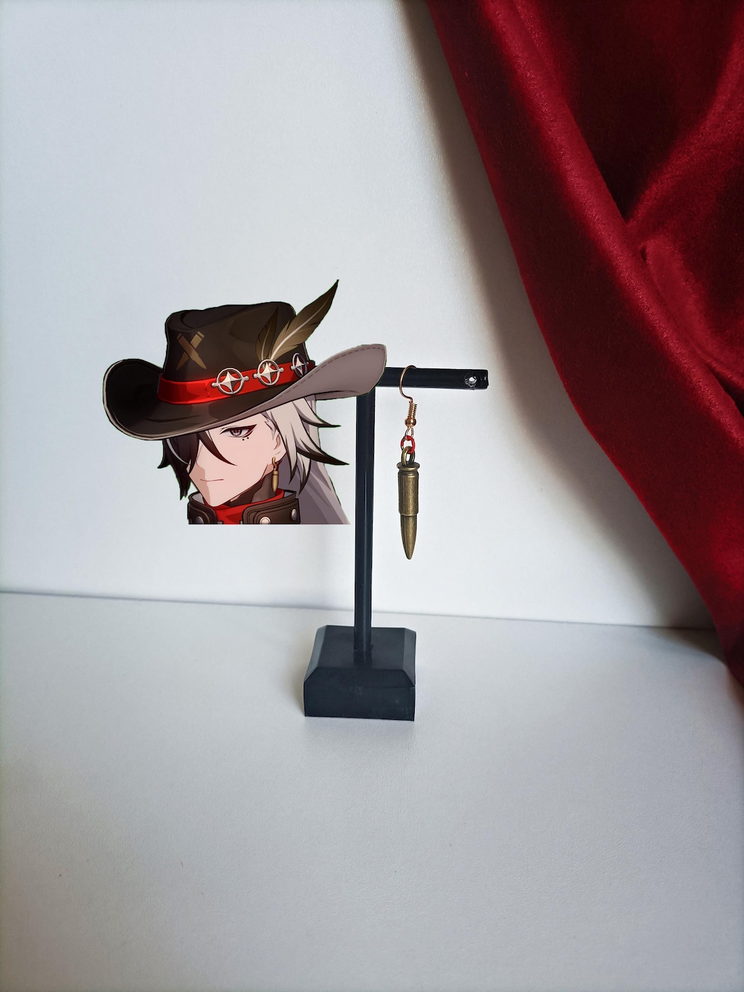 Boothill Honkai Star Rail Cosplay Earring Bullet With Red Loop - Etsy