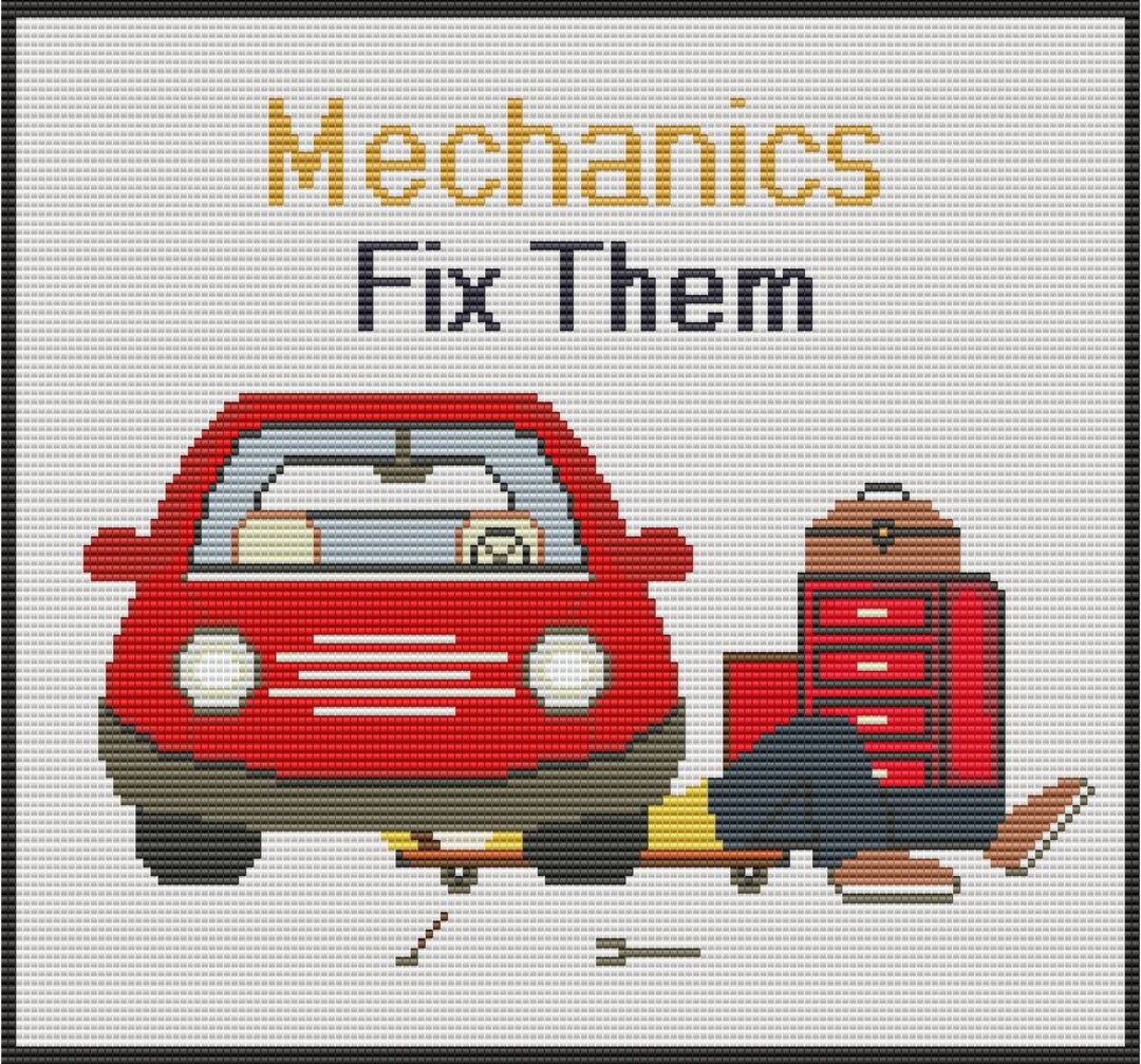Mechanics, Pattern for Loom or Square Stitch - Etsy