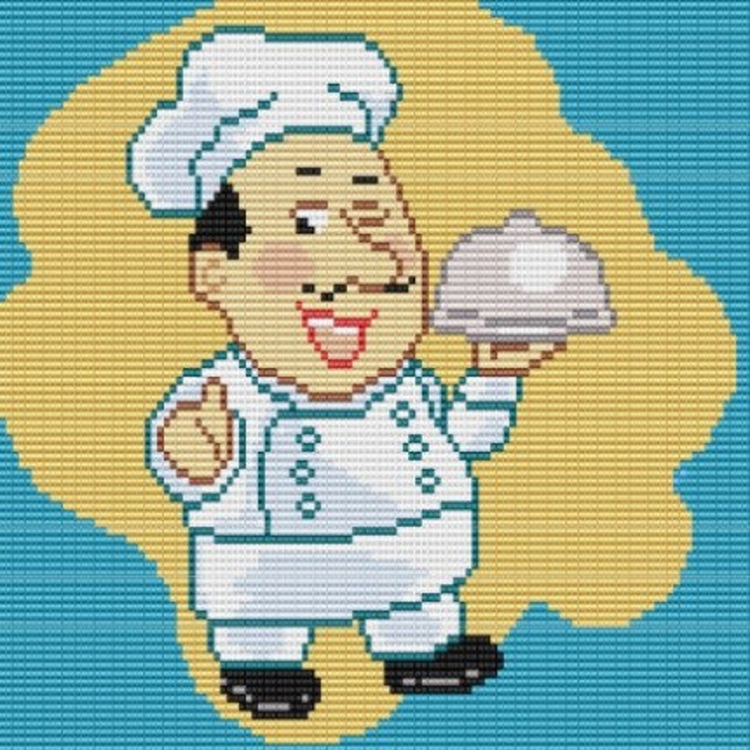 Smiling Chef, Bead Pattern for Loom or Square Stitch - Etsy