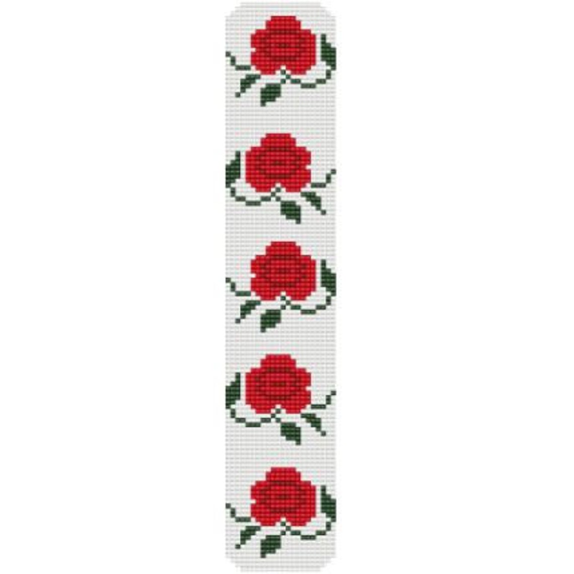 Rose Bracelet, Bead Pattern for Loom or Square Stitch in Two Sizes - Etsy