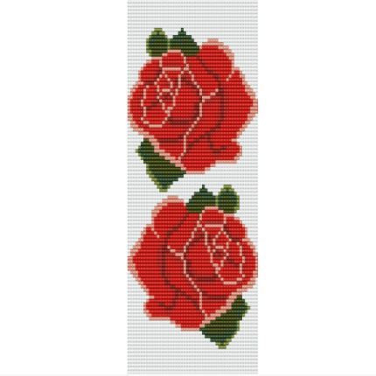Red Rose Bracelet for Loom or Peyote - Etsy