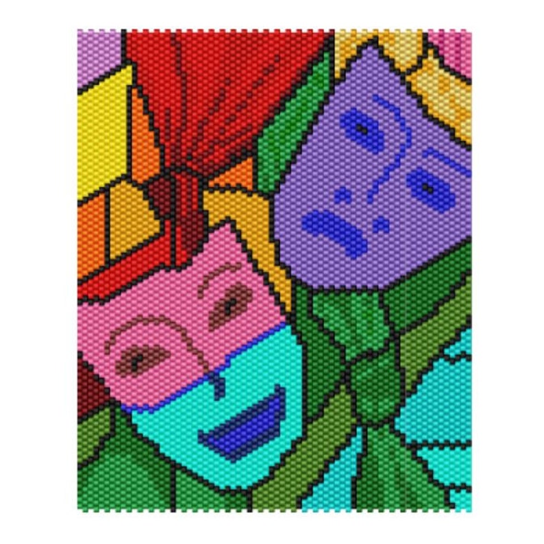 Comedy Tragedy Masks, Pattern for Loom or Peyote - Etsy