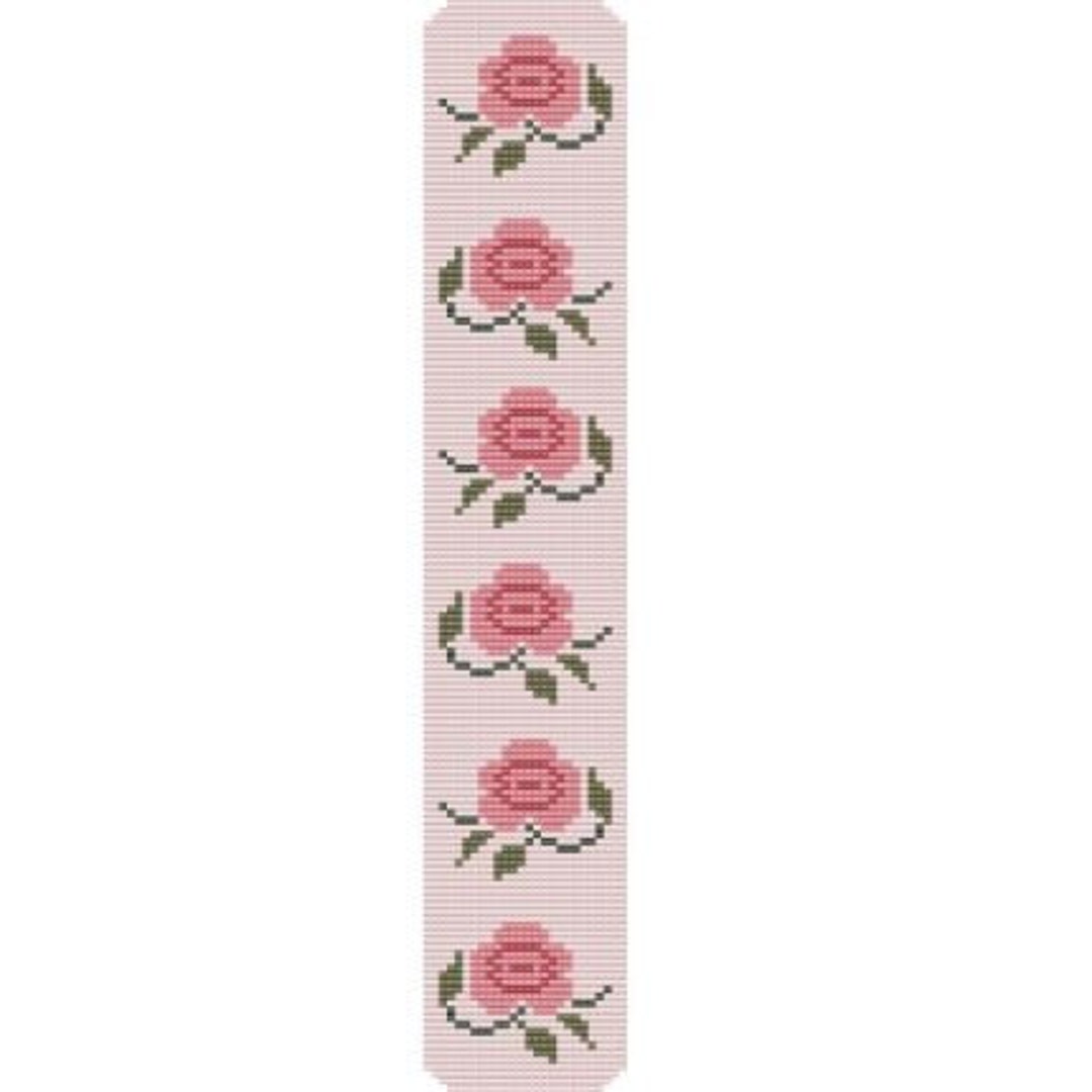 Rose Bracelet, Bead Pattern for Loom or Square Stitch in Two Sizes - Etsy