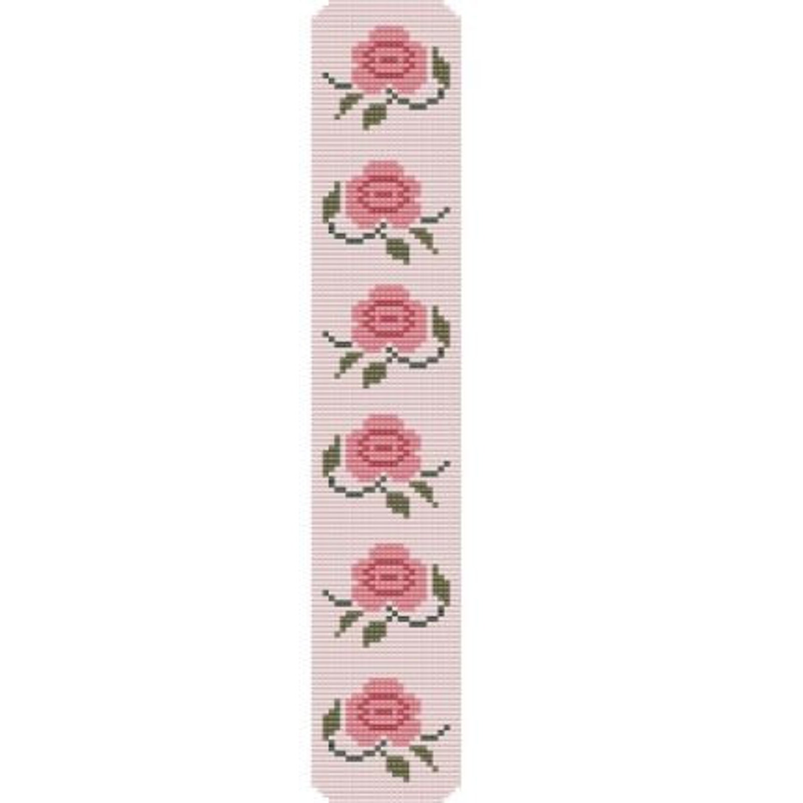 Rose Bracelet, Bead Pattern for Loom or Square Stitch in Two Sizes - Etsy