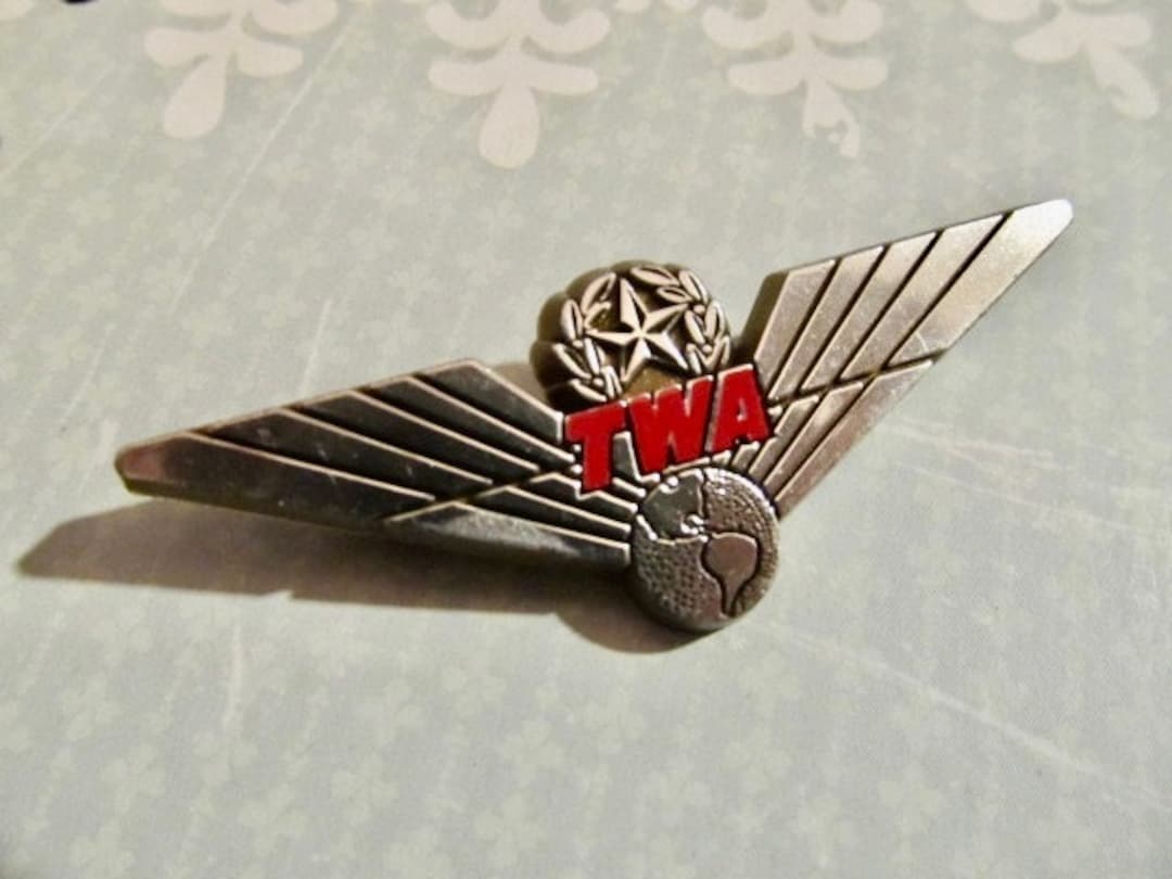 Vintage TWA Trans World Airlines Plastic Junior Pilot Wings Pin Marked ...