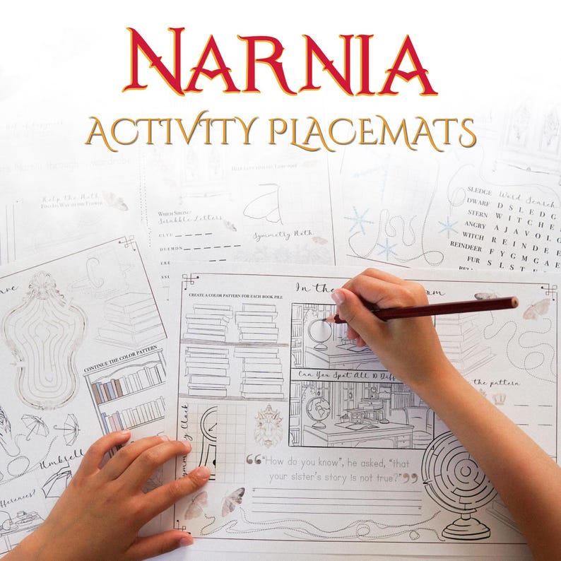 Narnia Activity Placemats | Printable Novel Study (PDF Pattern) - Etsy