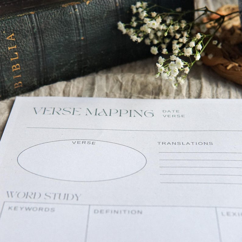 Verse Mapping Template for Bible Study Printable Verse Mapping Digital ...