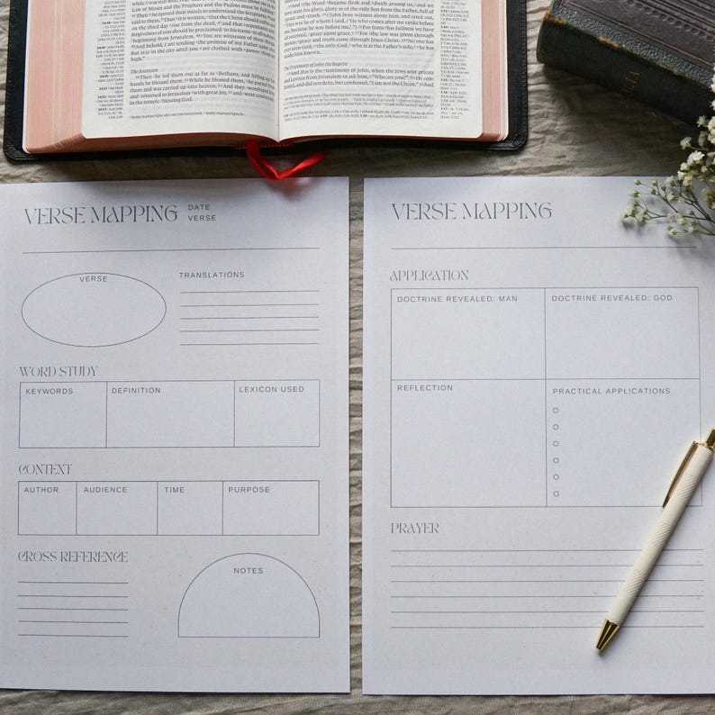 Verse Mapping Template for Bible Study Printable Verse Mapping Digital ...