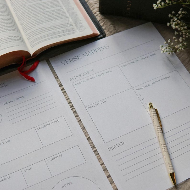 Verse Mapping Template for Bible Study Printable Verse Mapping Digital ...