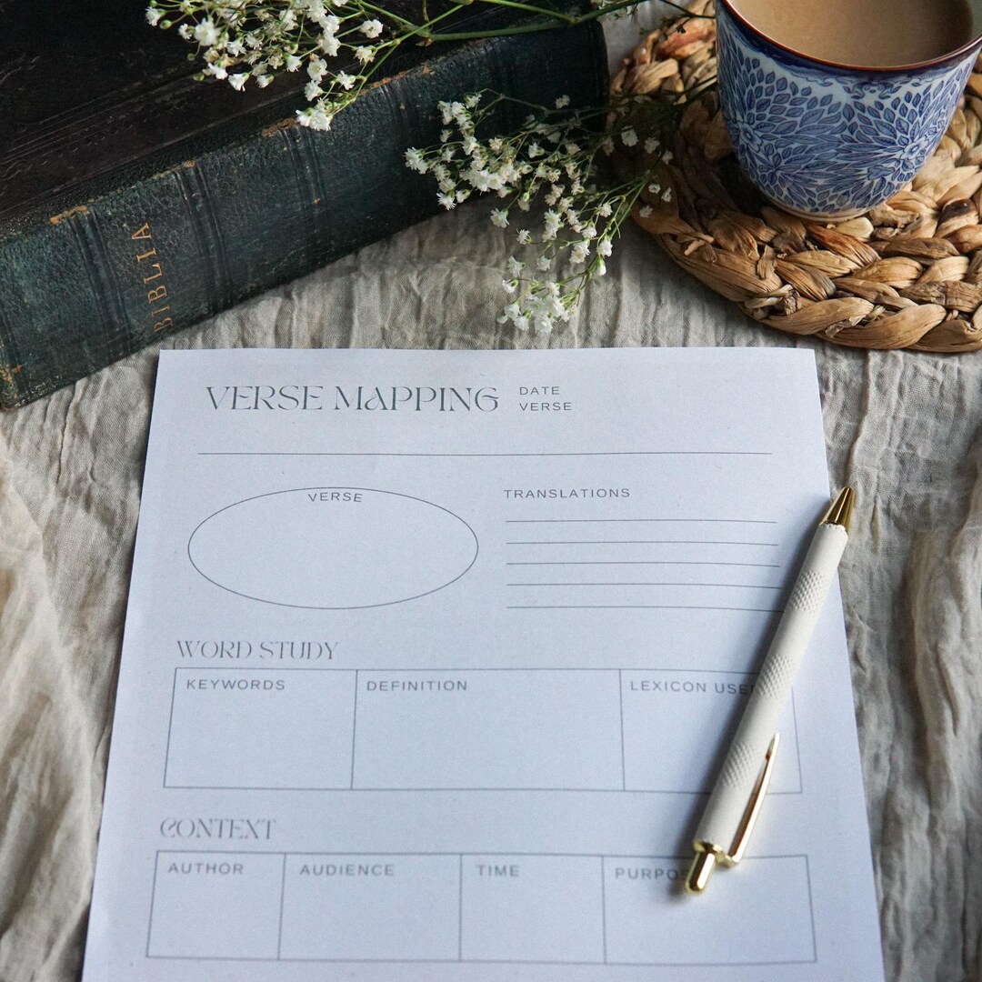 Verse Mapping Template for Bible Study Printable Verse Mapping Digital ...