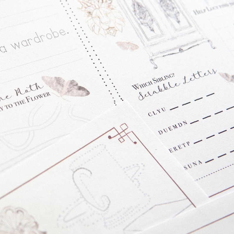Narnia Activity Placemats | Printable Novel Study (PDF Pattern) - Etsy