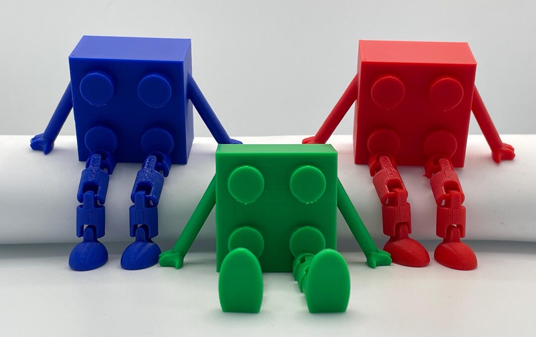 Set of 3 Lego Brick Buddy's Meme Funny. Arms & Articulated Legs 3D ...