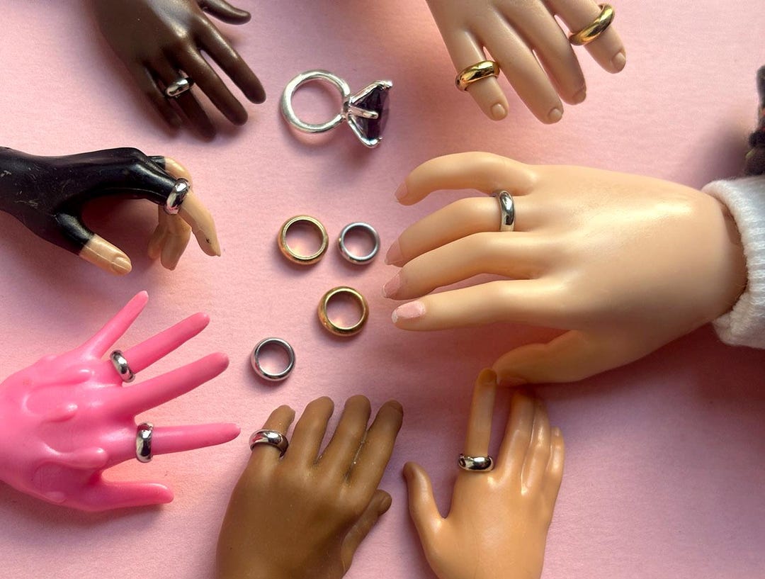 1/3 1/5 Bjd Dolls Realistic Wedding Rings Set for Big Fashion Dolls ...