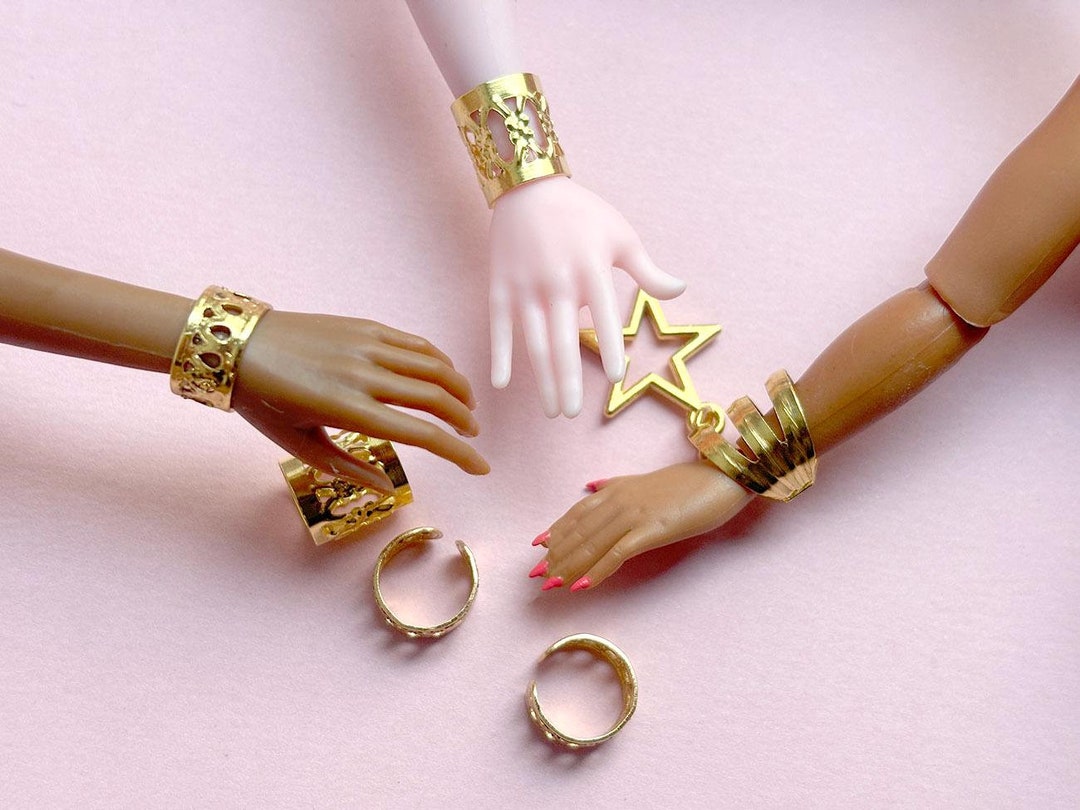 Realistic Bracelets Set for Fashion Doll Real Rings Fit Lot of 1/6 Doll ...