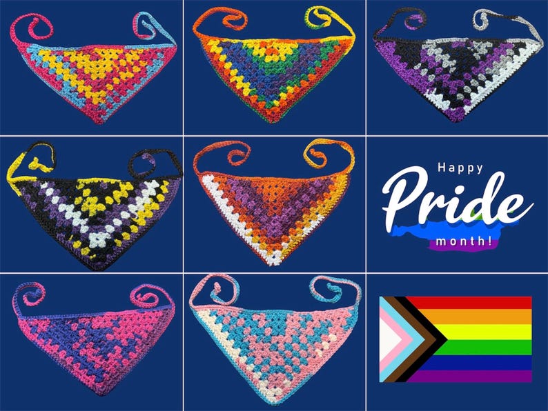 Crochet Pride Bandana, Colorful LGBT Hair Band - Etsy